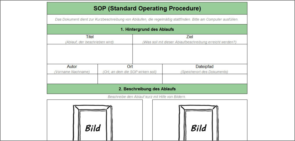 SOP (Standard Operating Procedure) Vorschau | Lean Prinzip